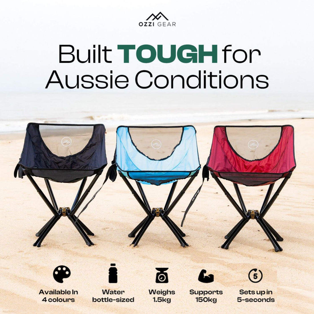 Ozzi Outdoor Chair | Compact Camping Seat - Shop Now – Ozzi Gear